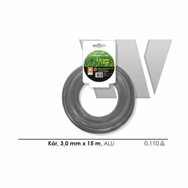 Wolker fűnyíró damil 3,0mmx15m alu kör trimmer line profi - HUFBAU - bnfshop.hu
